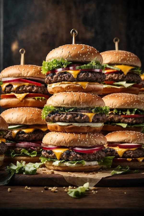 Burger Stacks Stock Illustrations – 122 Burger Stacks Stock ...