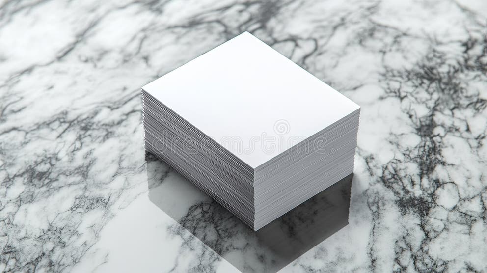 A Stack of Business Cards Arranged on a Sleek Marble Surface Stock ...