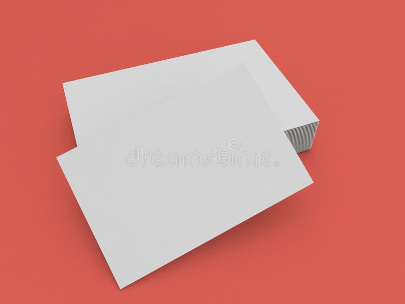 A Stack of Business Cards on a Red Background. Stock Illustration ...