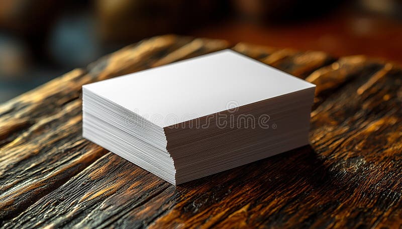Stack of Business Cards on Wooden Office Table Generated by AI Stock ...