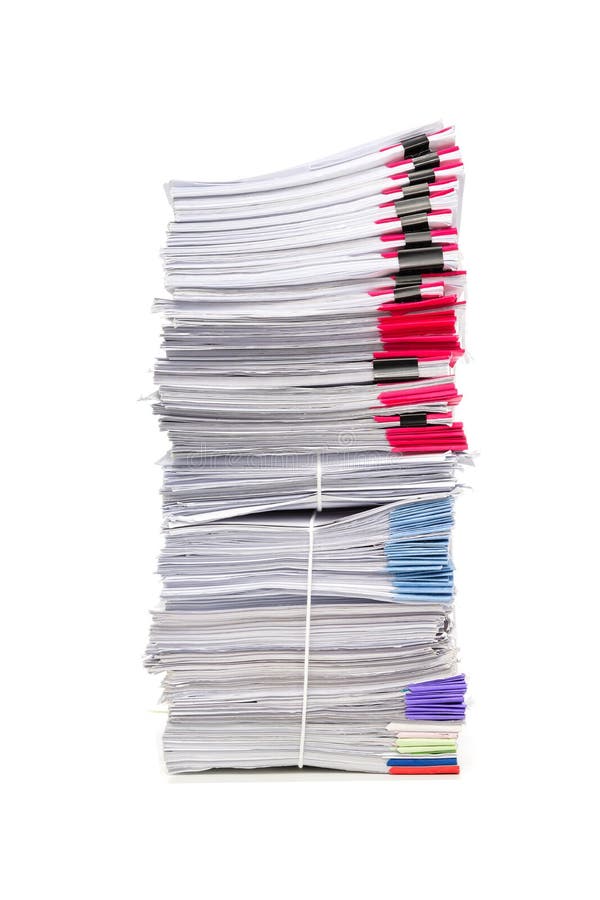 Stack of Business Document Papers Isolated on White Background Stock ...