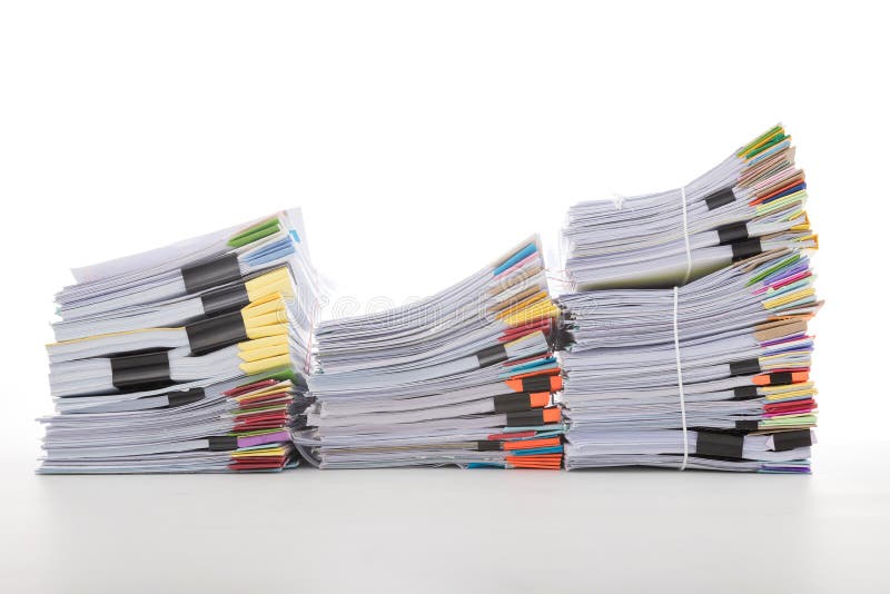 Stack of Business Document Papers Isolated on White Background Stock ...