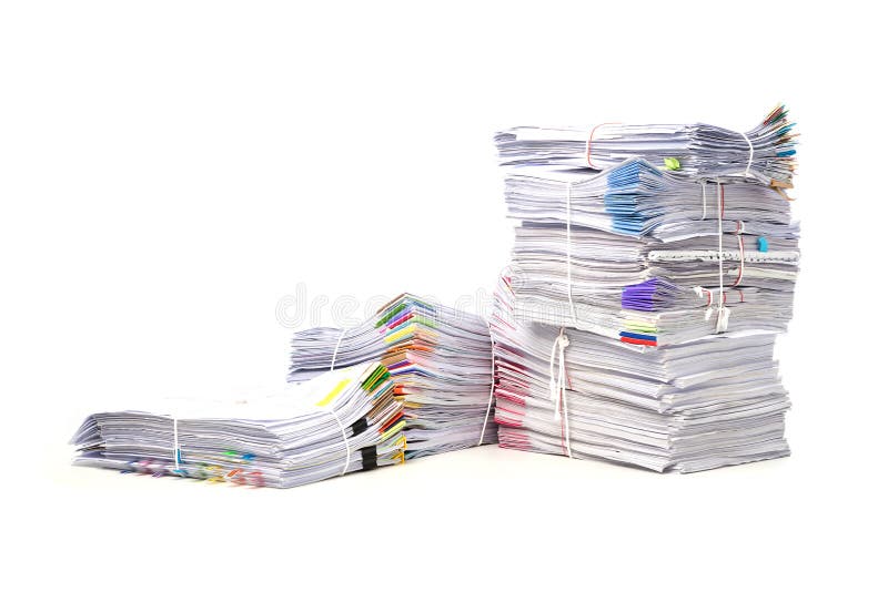 Stack of Business Document Papers Isolated on White Background Stock ...