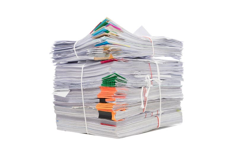 Stack of Business Document Papers Isolated on White Background Stock ...
