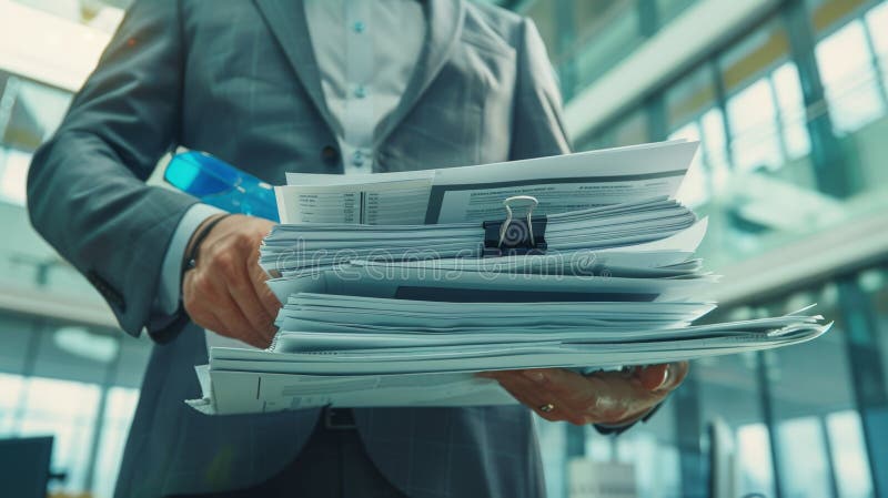 The Stack of Business Documents.AI Generated Image Stock Image - Image ...