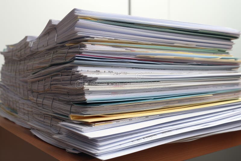 Stack of Business Documents, Each Neatly Aligned and Labeled Stock ...