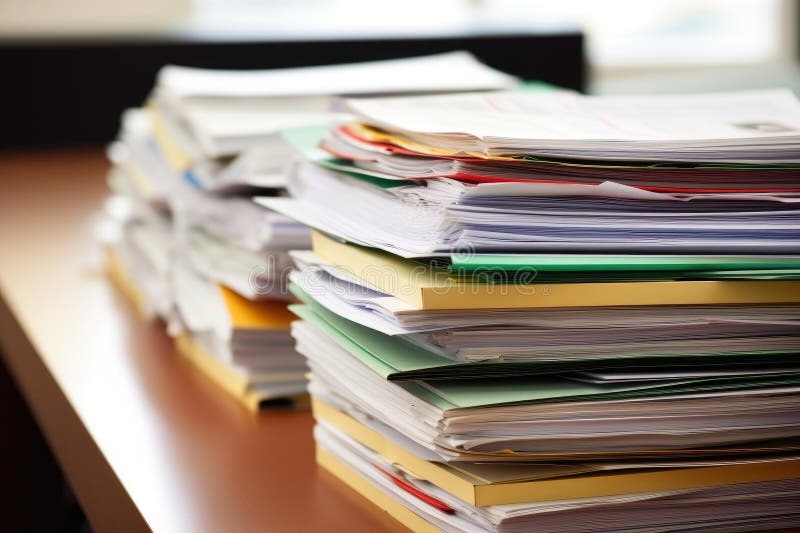 Stack of Business Documents, Each Neatly Aligned and Labeled Stock ...