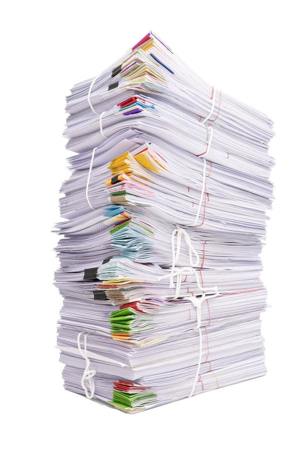 Stack of Business Documents Papers Isolated on White Background Stock ...