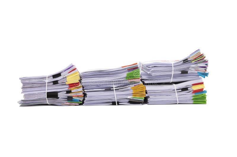 Stack of Business Documents Papers Isolated on White Background Stock ...