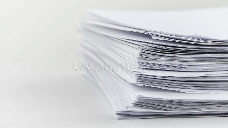 Stack of Business Documents Papers on White Background Stock ...