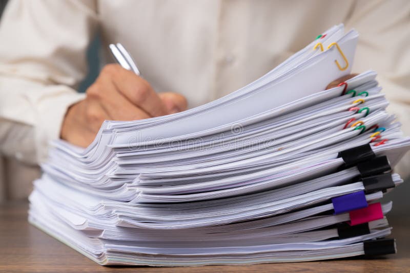 Stack of Business Overload Paper Stock Photo - Image of data, copy ...