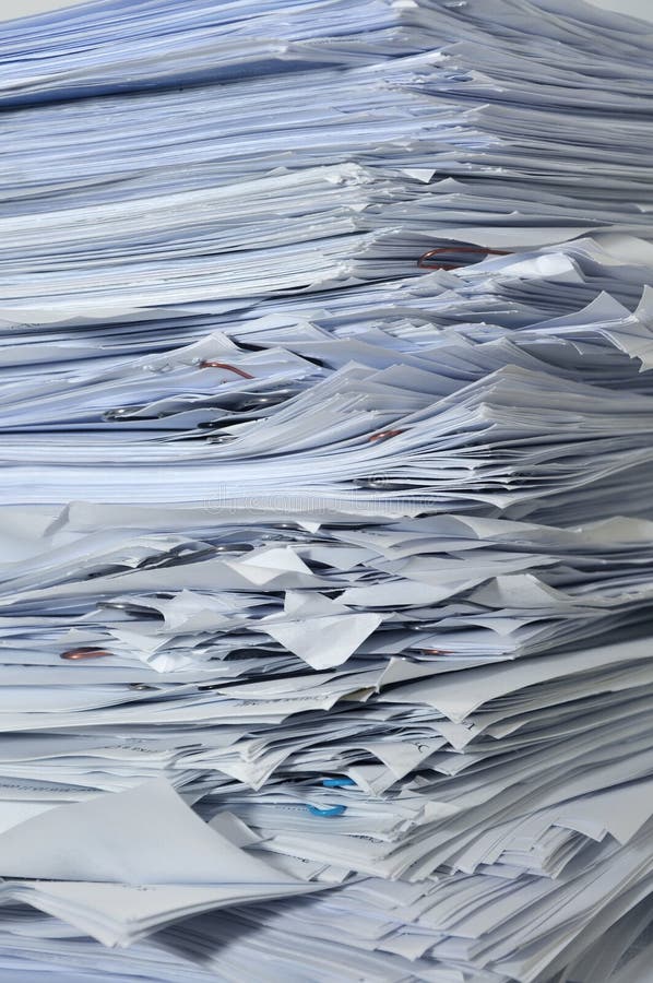 Stack of business papers stock photo. Image of bale - 100634384