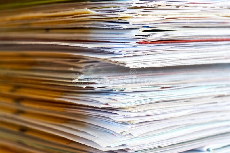 Stack of Business Papers, Bills or Documents Stock Photo - Image of ...