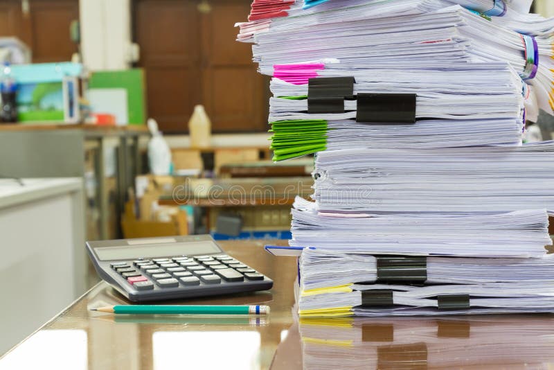 Stack of business papers stock image. Image of detail - 73667629