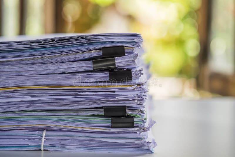 Stack of Business Report Paper File Stock Photo - Image of legal ...