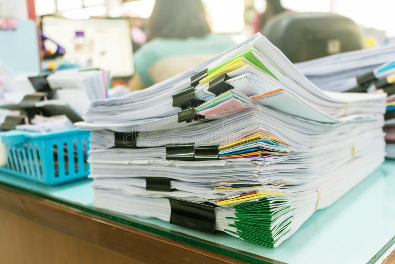 Stack of Business Report Paper Stock Photo - Image of paper, organized ...