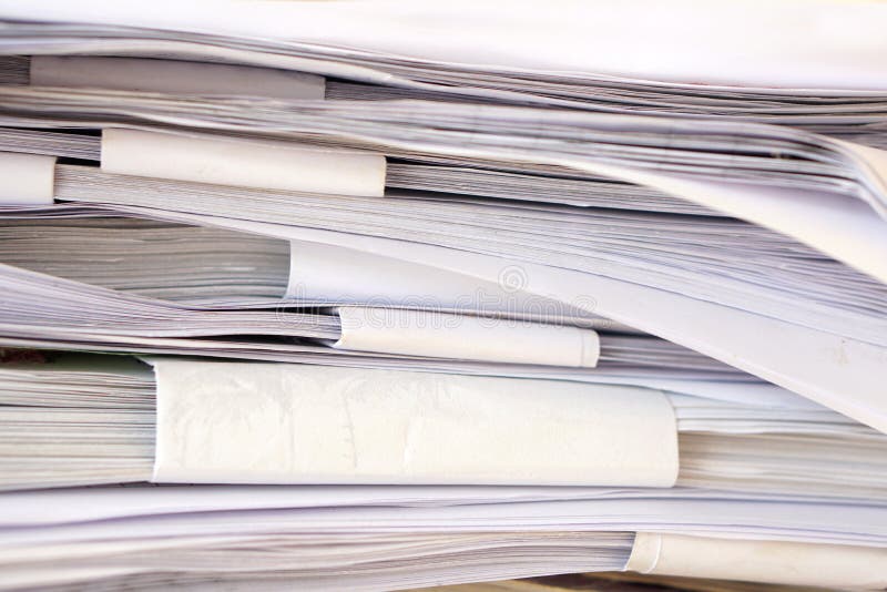 Stack of Business Report Paper Files Stock Photo - Image of paper ...