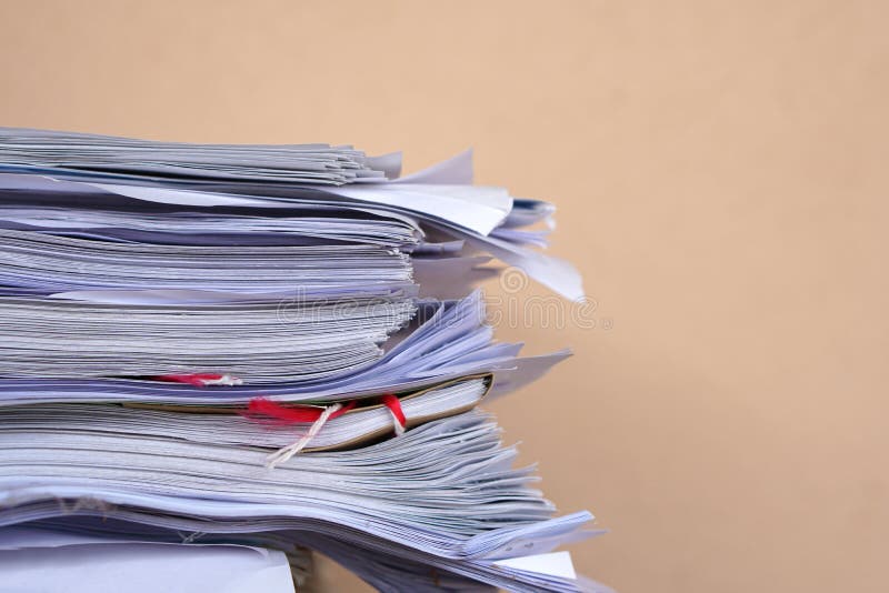 Stack of Business Report Paper Files Stock Image - Image of management ...