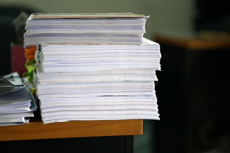 Stack of Business Report Paper Files Stock Image - Image of management ...