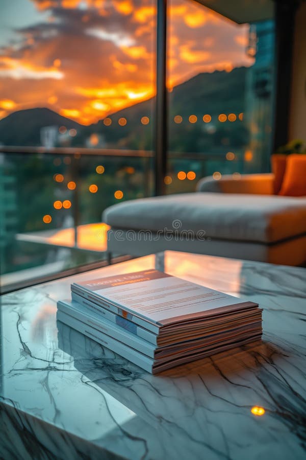 Stack of Business Reports Resting on Coffee Table in Modern Office at ...