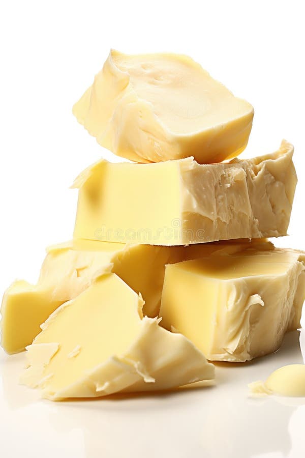 A Stack of Butter Slices on a White Background Stock Image - Image of ...