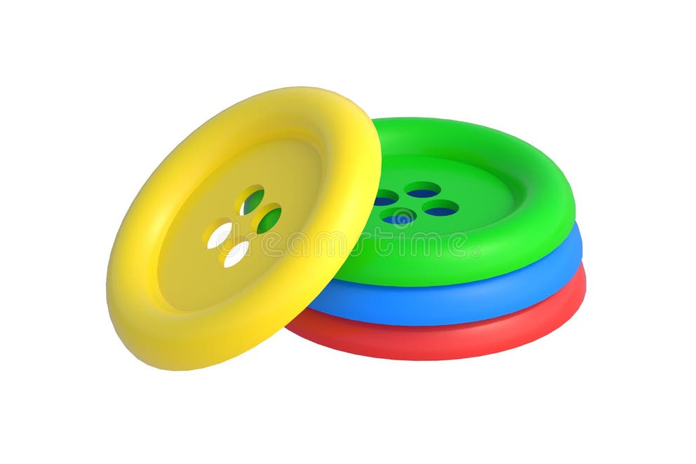 Stack of Buttons for Clothes Isolated on White Background Stock ...