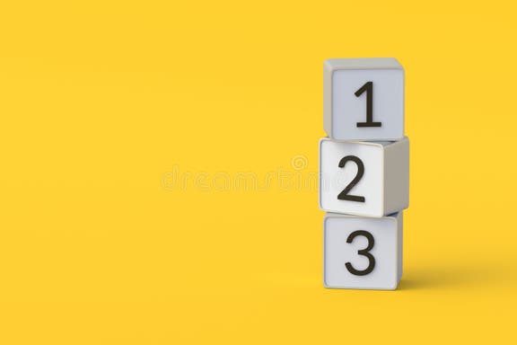 Stack of Buttons with Numbers 1 2 3. Execution Priority Stock ...