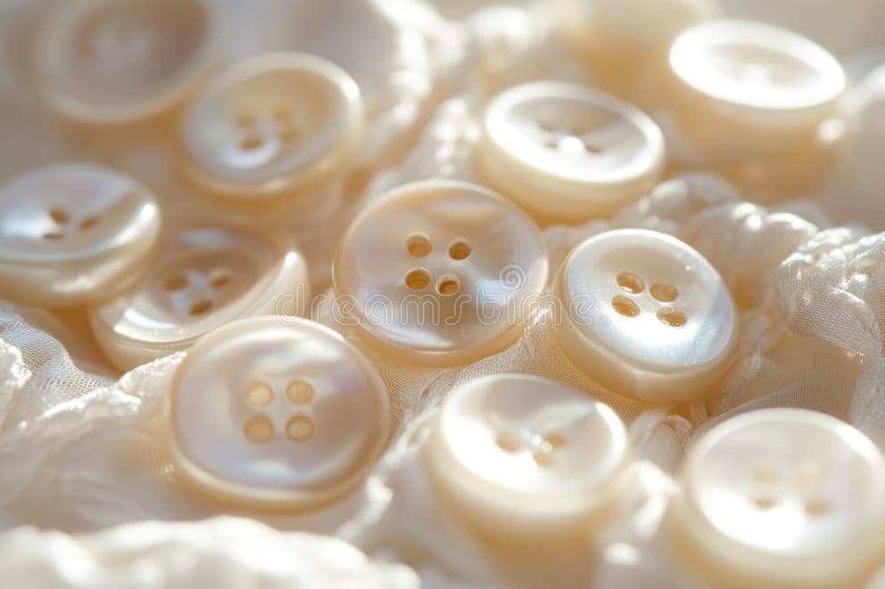 A Stack of Buttons on a White Background, Perfect for Use in Textile or ...