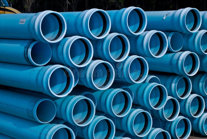 Stacks of C900 DR18 PVC Pipe Stock Image - Image of color, dr18: 29919935