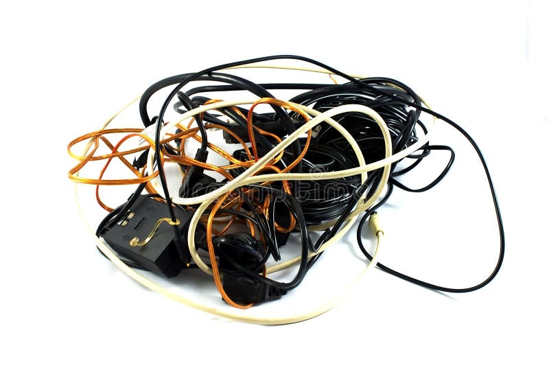 Stack of cable stock photo. Image of computer, isolated - 34014474