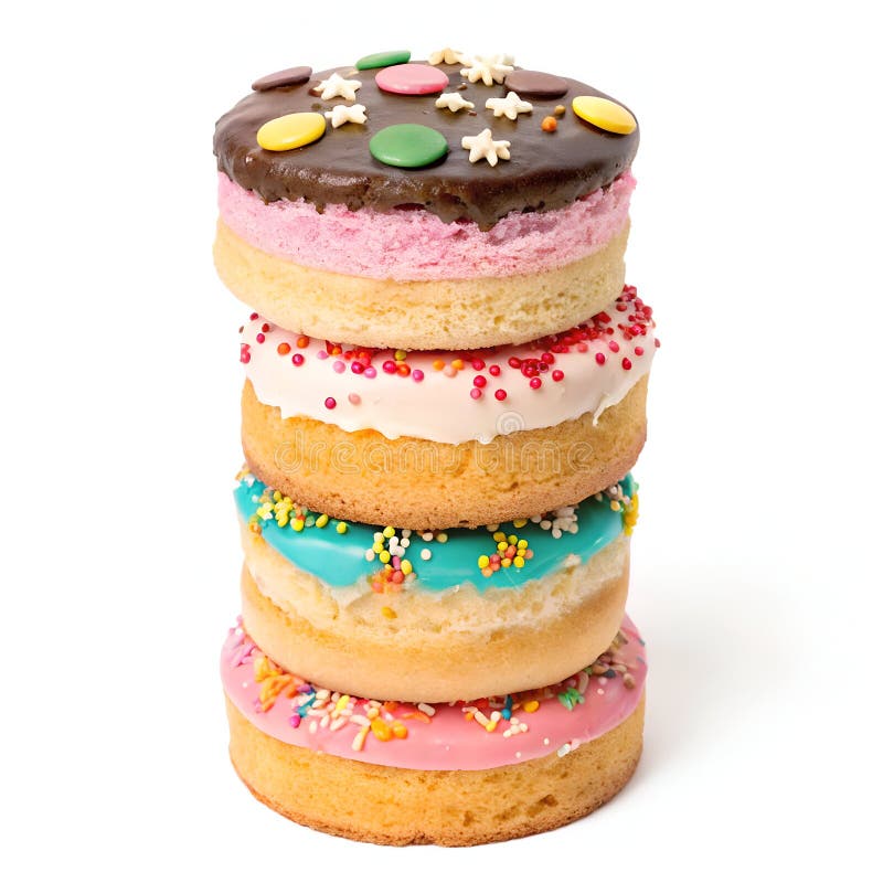 Stack of Cakes Isolated on White Background Stock Illustration ...