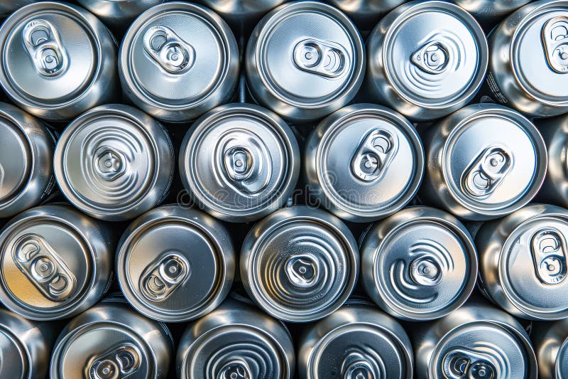 Stack of Cans with a Silver Color Stock Image - Image of environment ...