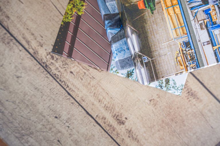 Stack of Canvas Gallery Wrap Prints from the Side Stock Image - Image ...