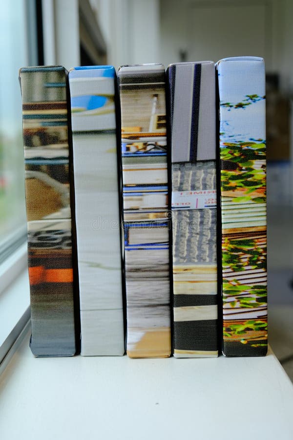 Stack of Canvas Gallery Wrap Prints from the Side Stock Image - Image ...