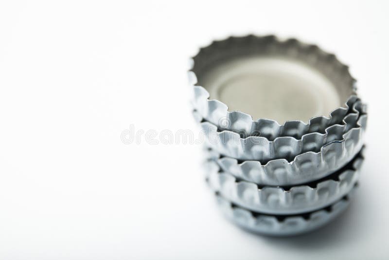 Stack of Caps on a White Background, Alcoholism and Depression. Empty ...