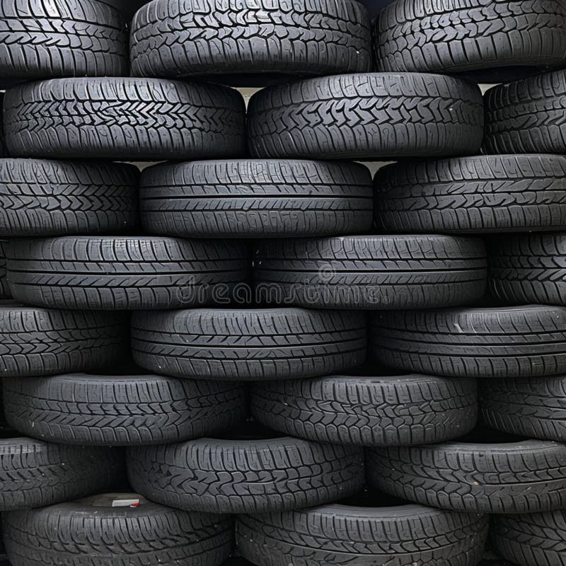 Stack of Car Tires with Black Rubber Tread, Textured Background Stock ...