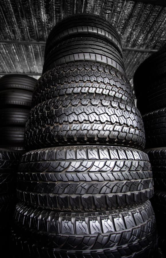 Stack of Car Tires stock photo. Image of garbage, environment - 131545214