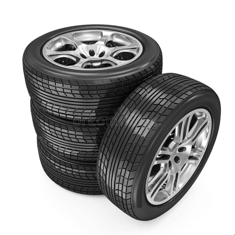 Stack of Car Wheels stock illustration. Illustration of clean - 27918274