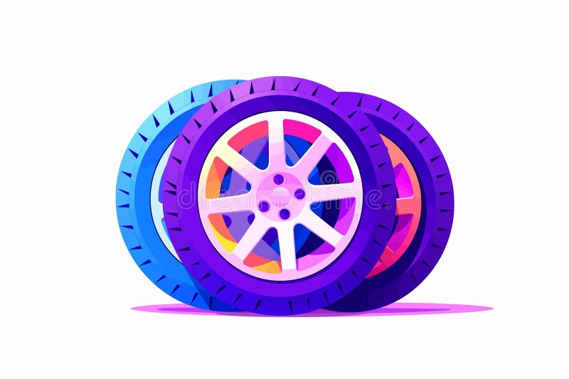 Stack of Car Wheels Isolated Vector Style Illustration Stock Vector ...