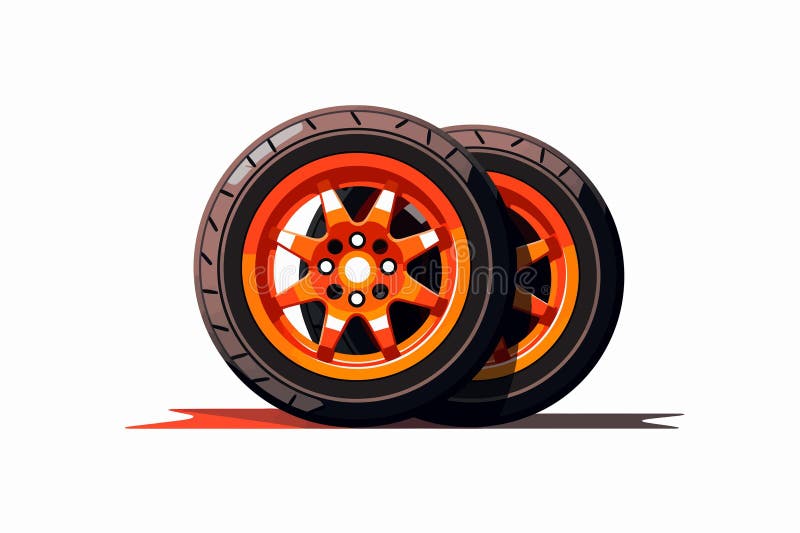 Stack of Car Wheels Isolated Vector Style Illustration Stock Vector ...