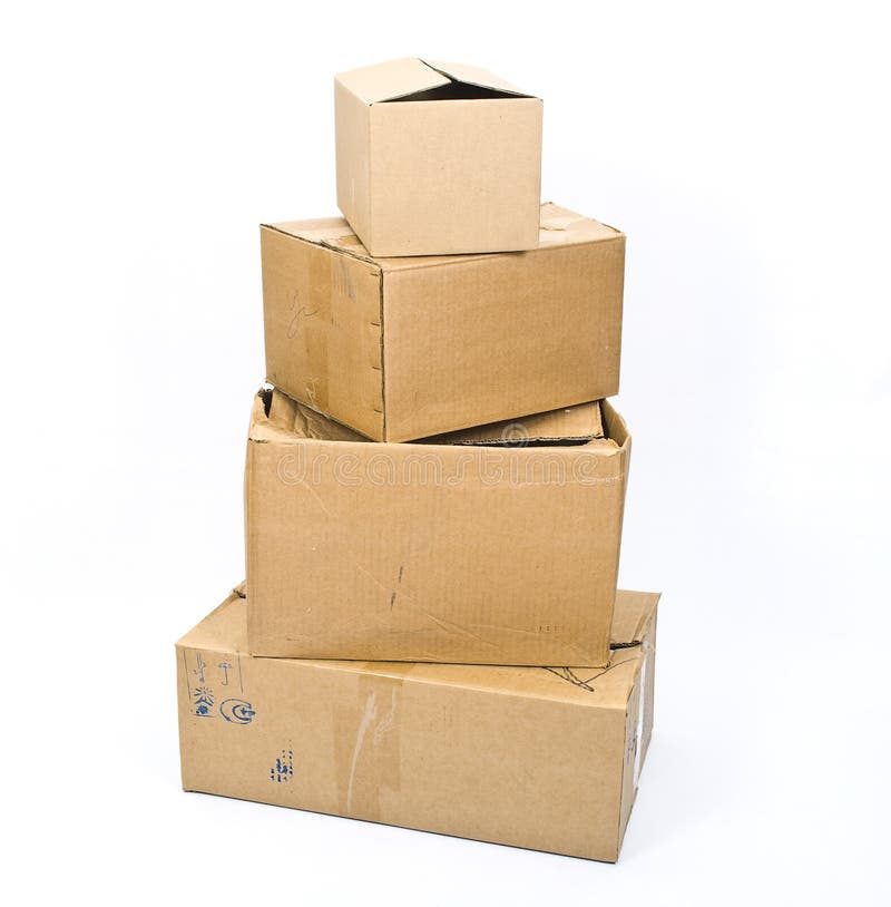 Cardboard boxes on pallet. stock image. Image of stack - 43423197
