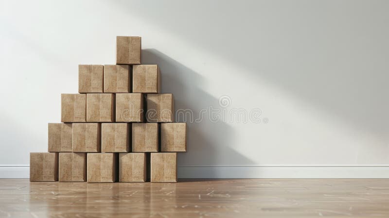 The Stack of Cardboard Boxes.AI Generated Image Stock Image - Image of ...