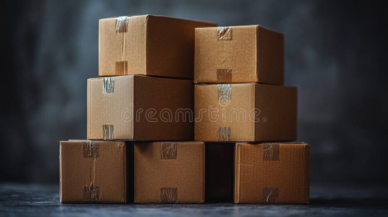 Stack of Cardboard Boxes Arranged in a Neat Pile for Storage or ...