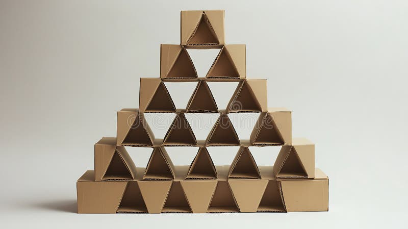 A Stack of Cardboard Boxes is Arranged in a Pyramid Shape Stock Image ...