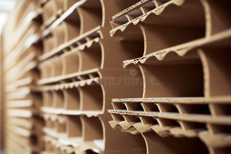 A Stack of Cardboard Boxes with Corrugated Edges and Sides, Neatly ...