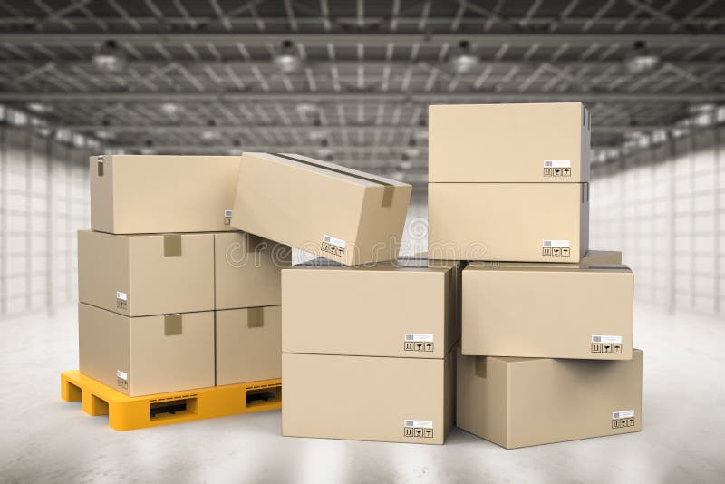 Stack of cardboard boxes stock illustration. Illustration of boxes ...