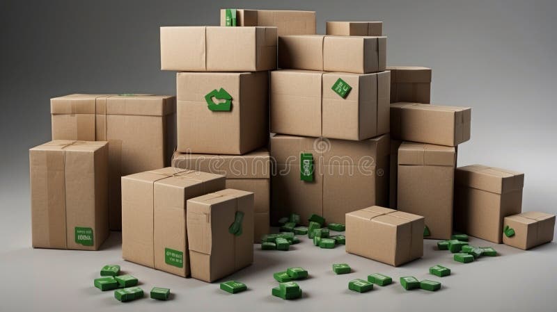 Stack of Cardboard Boxes, Delivery, Shipping, Logistics Stock Image ...