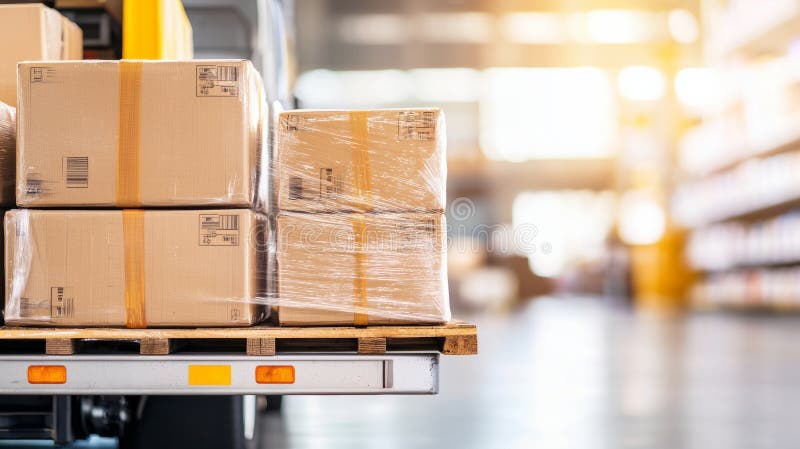 A Stack of Cardboard Boxes on a Delivery Truck, Showcasing the ...