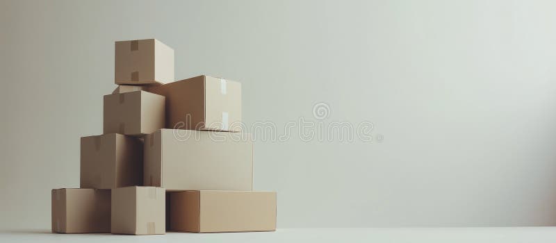 Closeup Cardboard Boxes Different Sizes Warehouse Stock Photos - Free ...