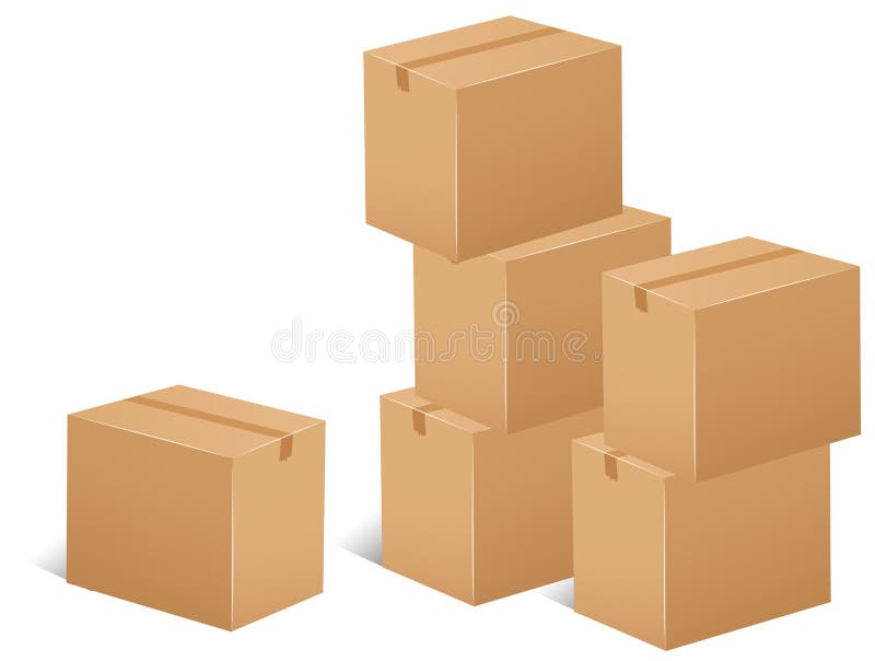 Stack of cardboard boxes stock illustration. Illustration of logistic ...